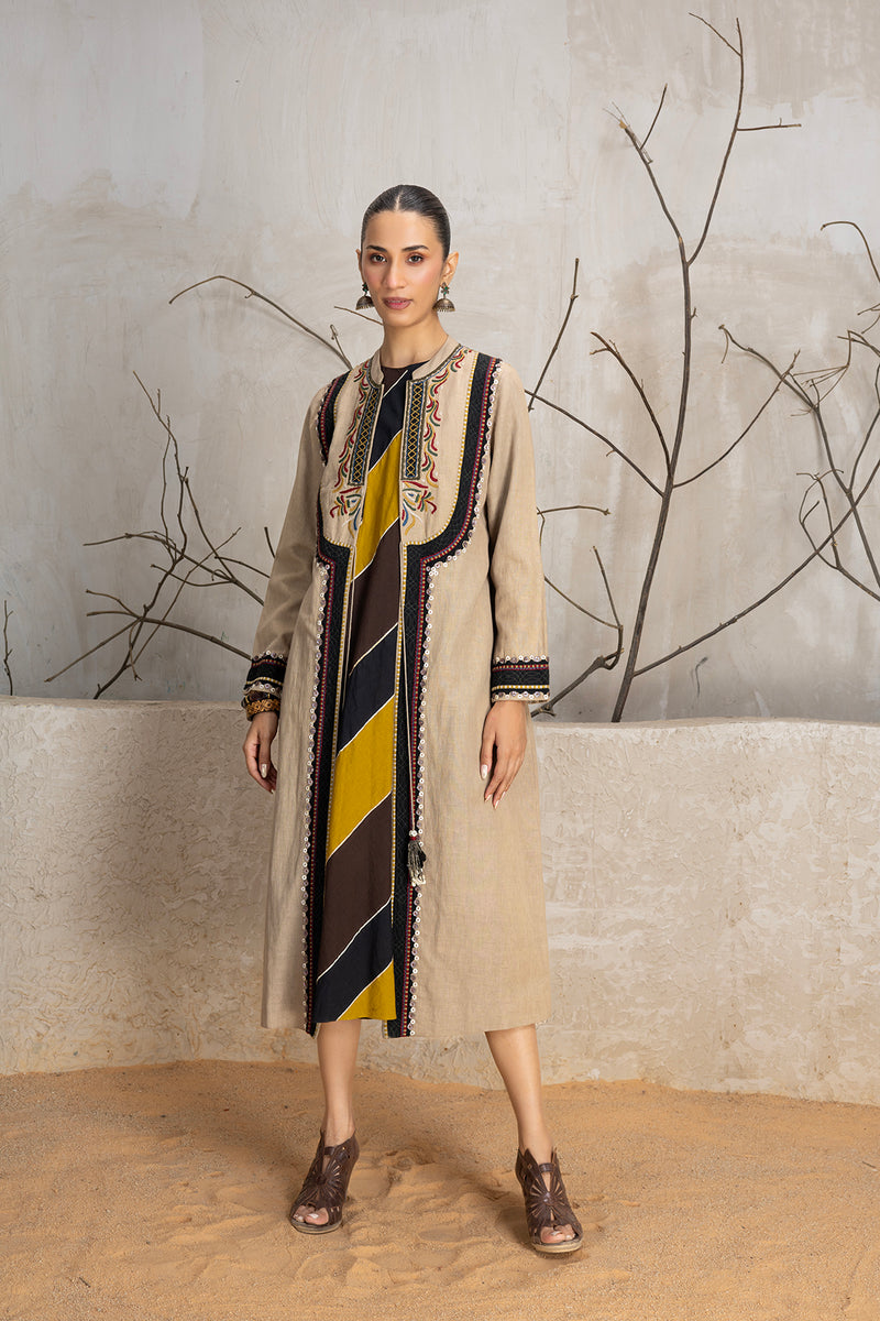 TOOSH LINEN EMBROIDERED JACKET (1 PC) – Anju Modi