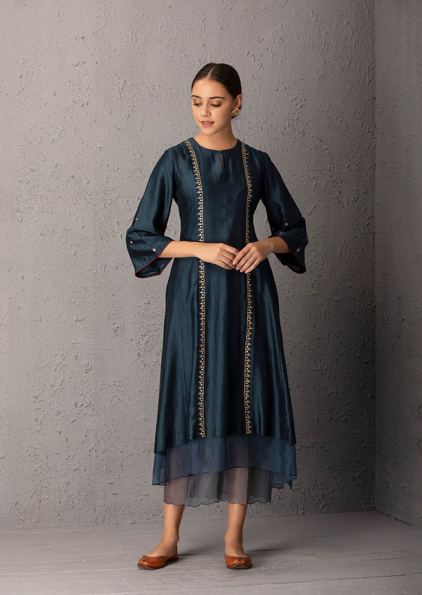 Midnight blue tunic set (YMN-13A) – Anju Modi
